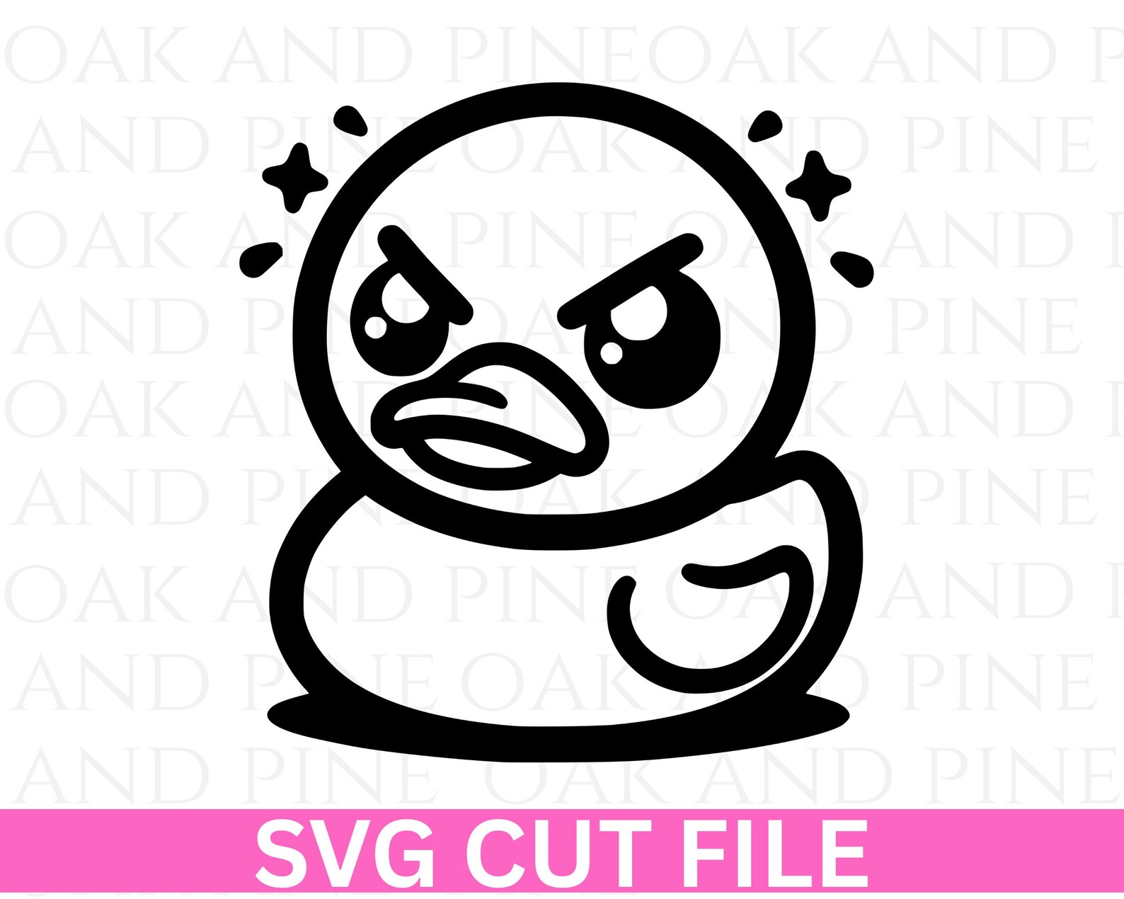 Angry Rubber Duck SVG & PNG, Rubber Duck Cut File for Silhouette or ...