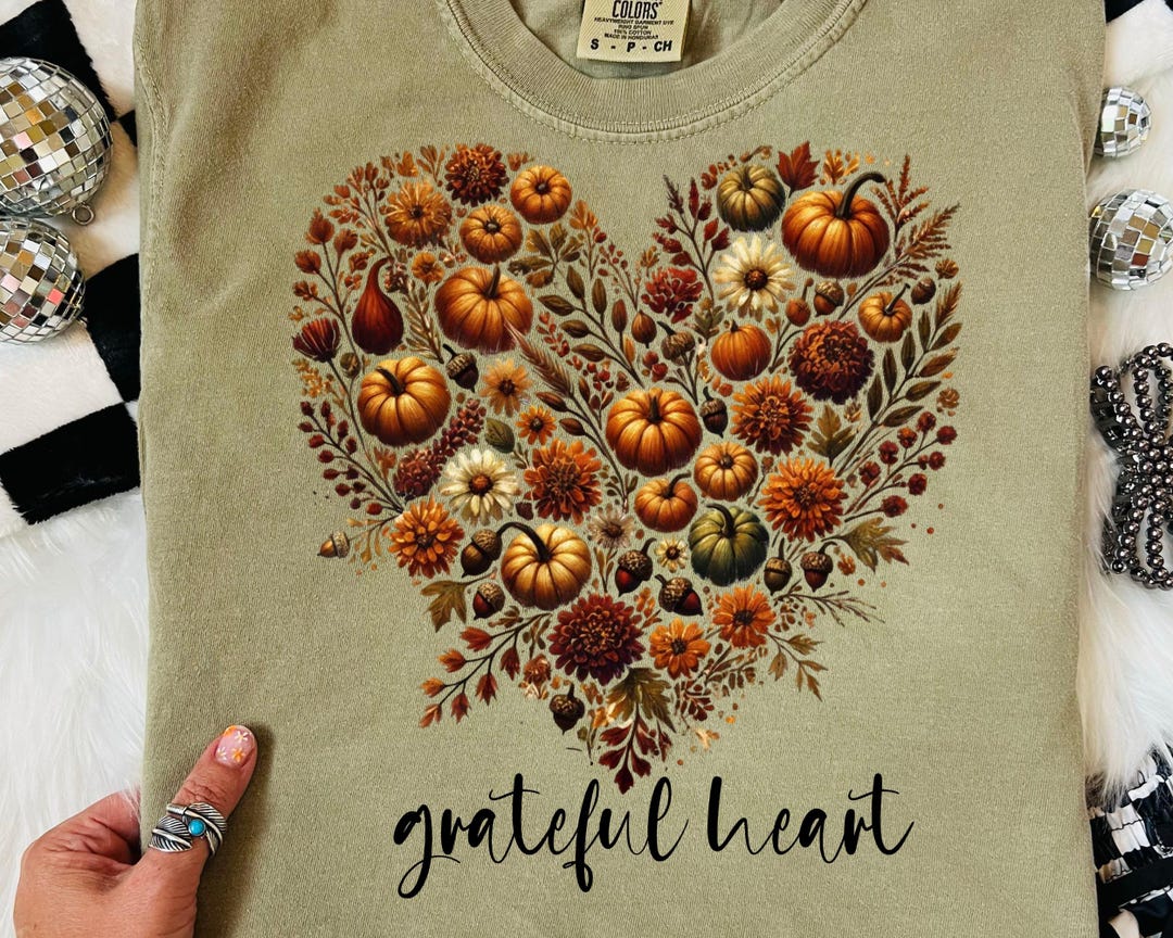 Grateful Heart PNG, Floral Heart Png, Autumn Heart Png, Fall Leaves ...