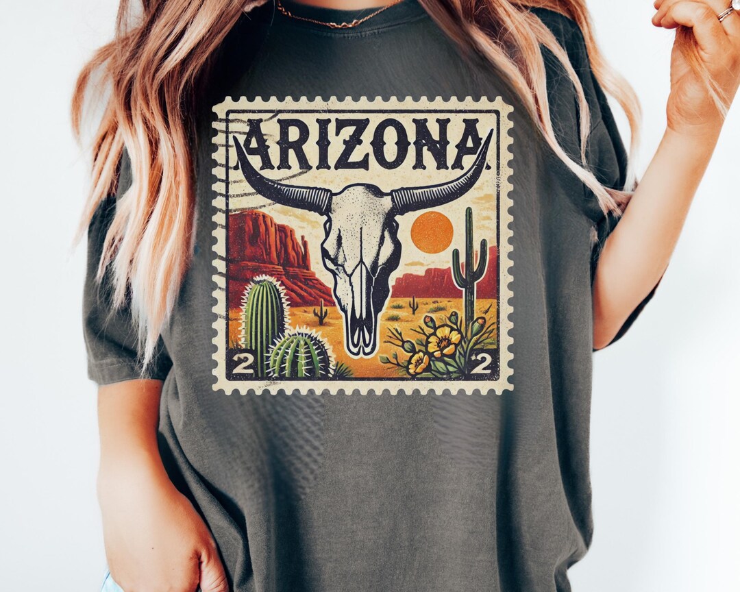 Arizona State Postal Stamp PNG Design Digital Download, Western Cow ...