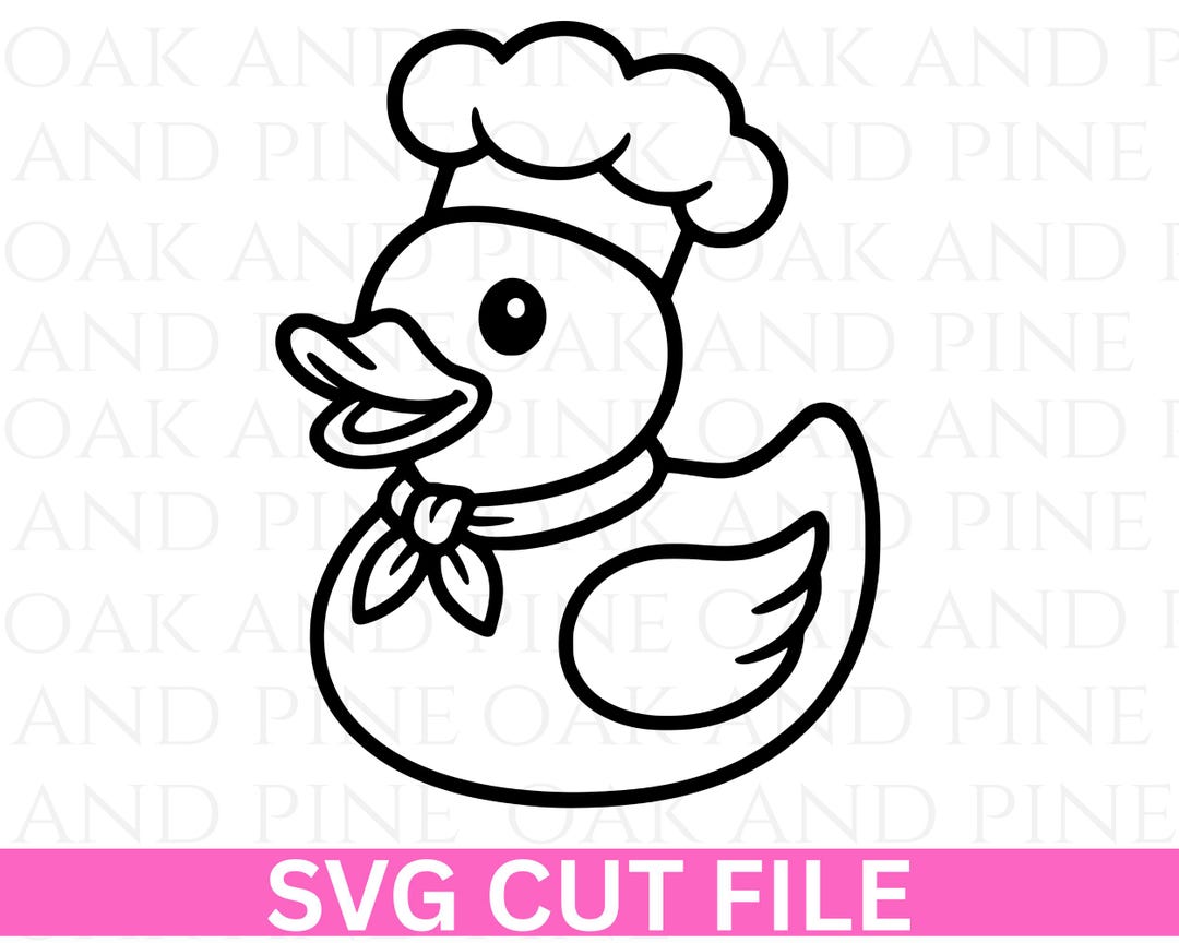 Chef Rubber Duck SVG & PNG, Baking Rubber Duck Cut File for Silhouette ...