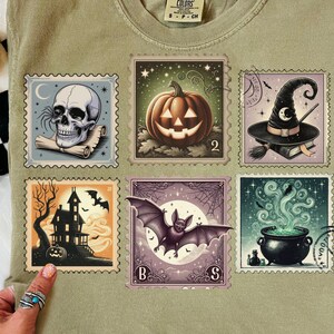 Halloween Postage Stamp PNG, Vintage Halloween Clipart, Retro Spooky ...