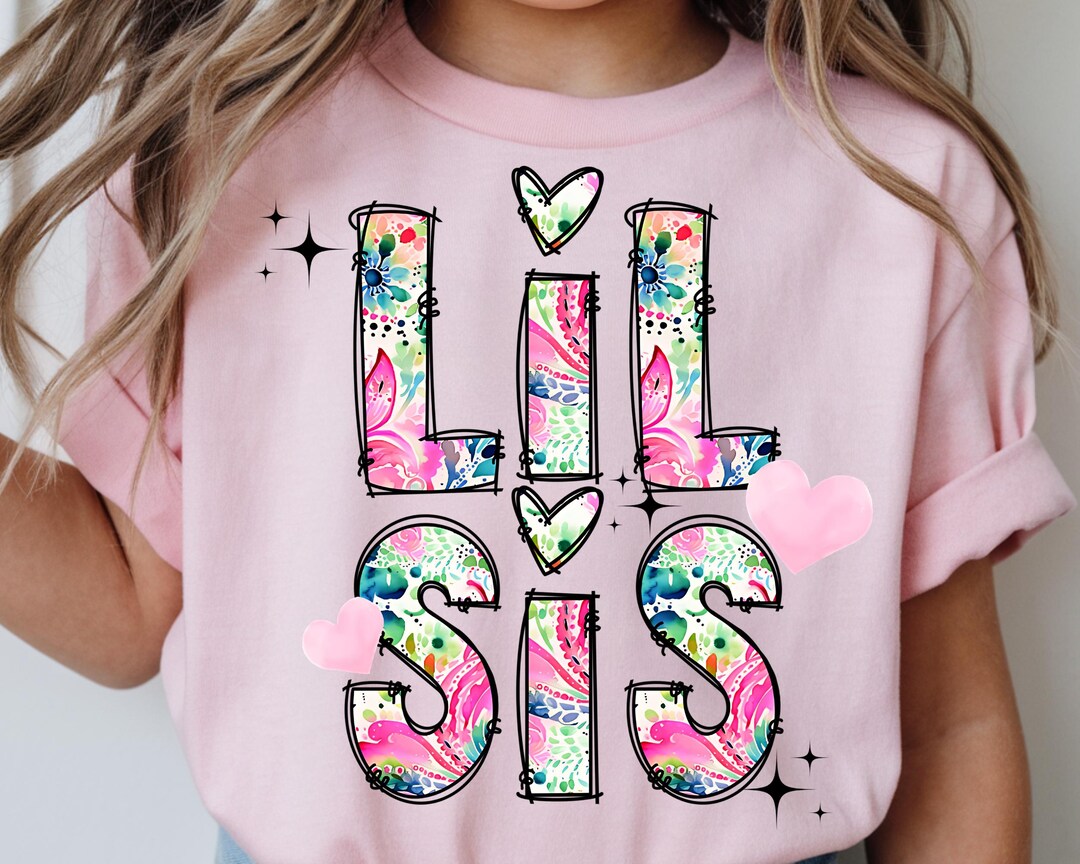 Lil Sister Png, Little Sister Sublimation Design, Lil Sis Sibling ...