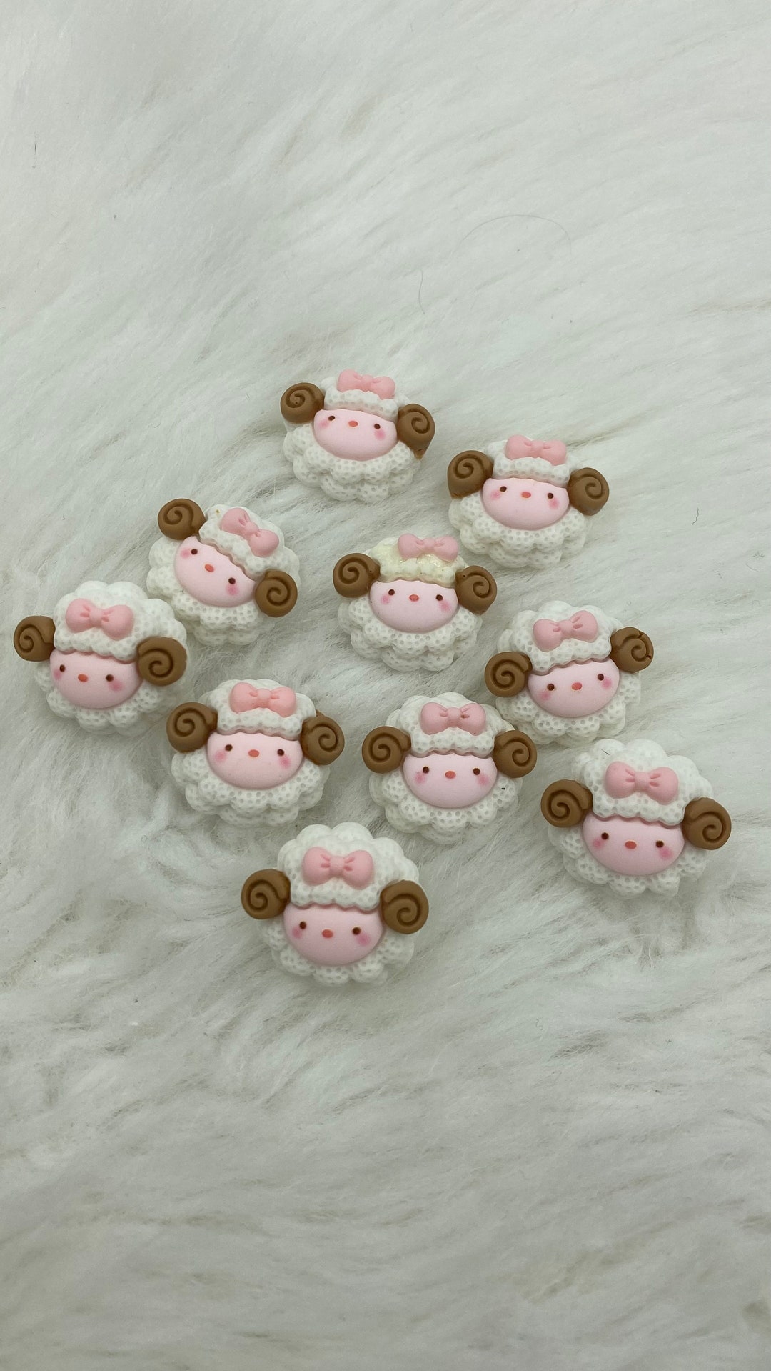 Kids Baby Resin Cute Sheep Cartoon Flatback Cabochon, DIY Kids Hair ...