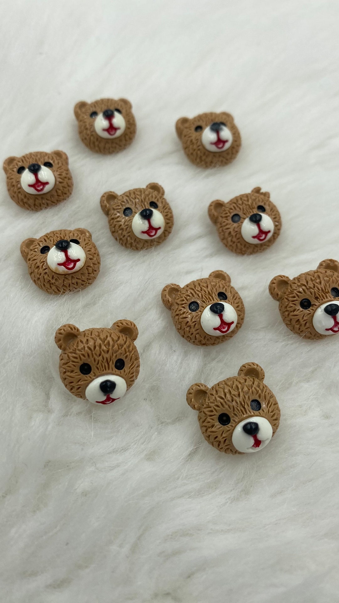 15mm Baby Kids Resin Kawaii Cute Brown Bear Flatback Cabochon, Diy ...