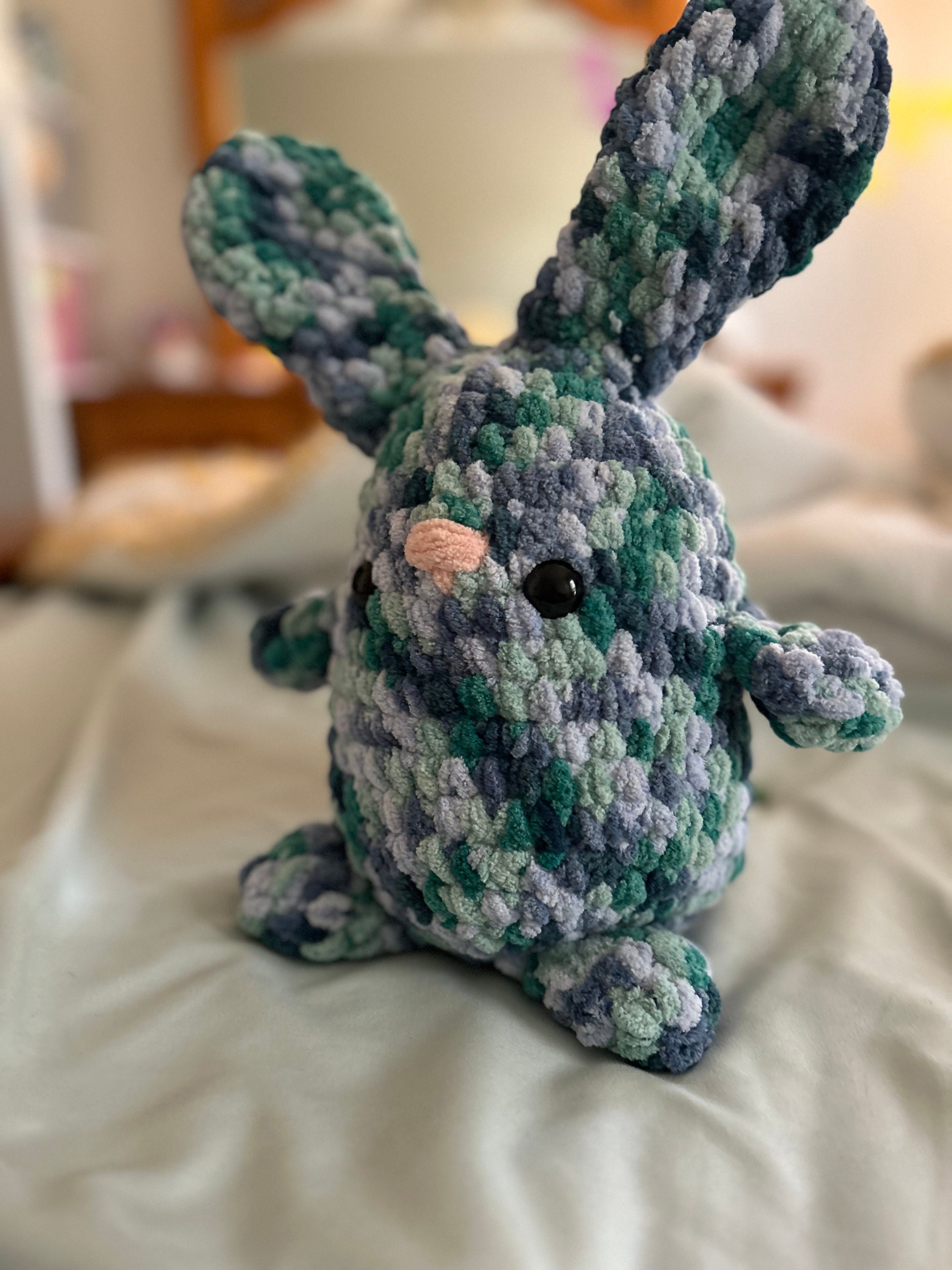 Crochet Blue Jumbo Bunny Plushie - Etsy