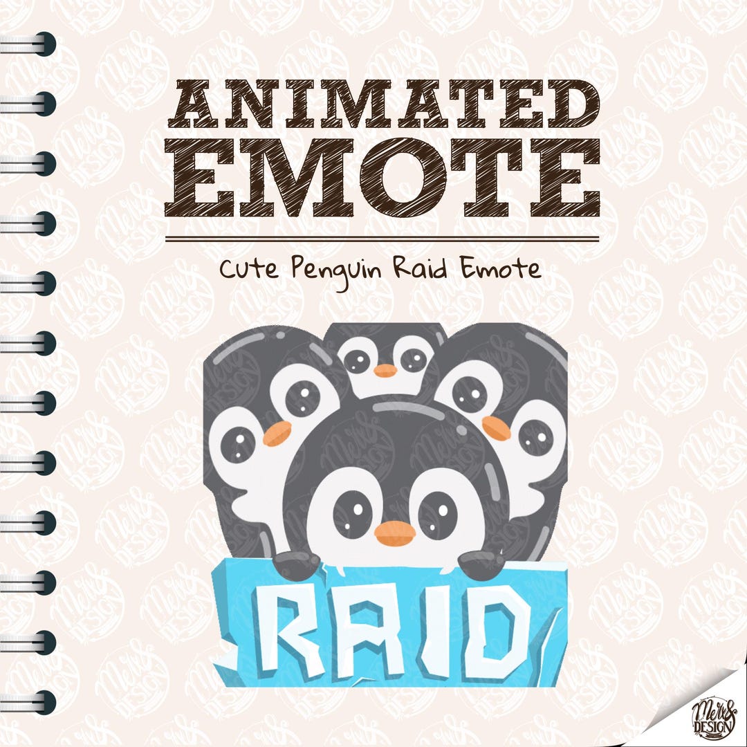 Kawaii Penguin Raid Animated Emote: Twitch/discord (digital Download ...