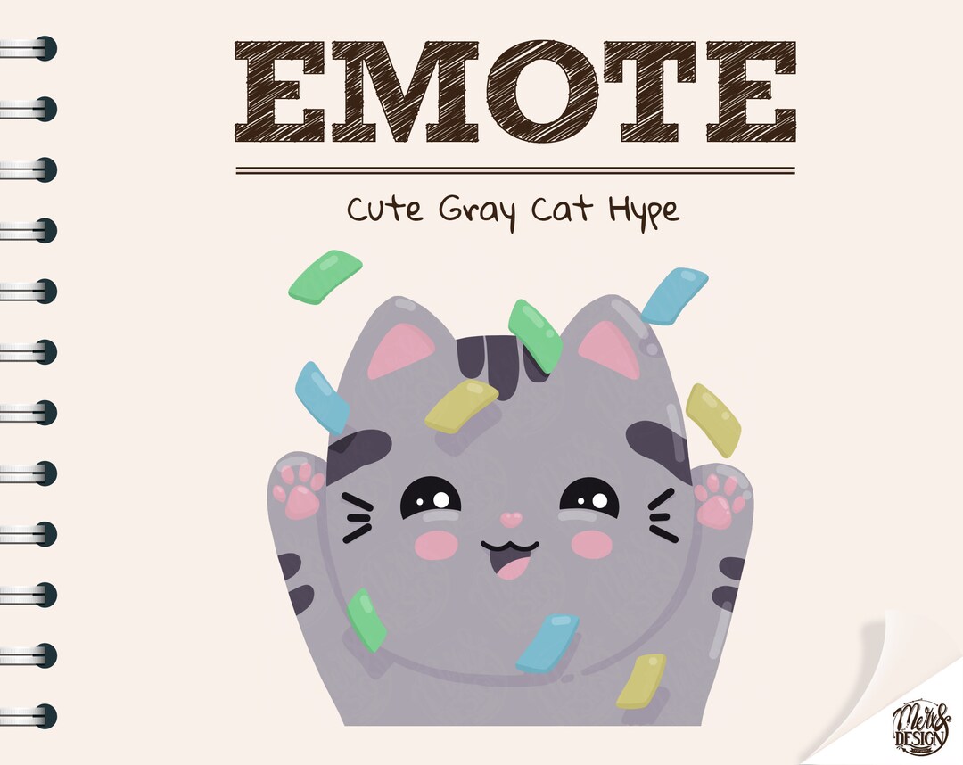 Joyful Cat Emote With Confetti for Twitch, Discord, and Youtube ...