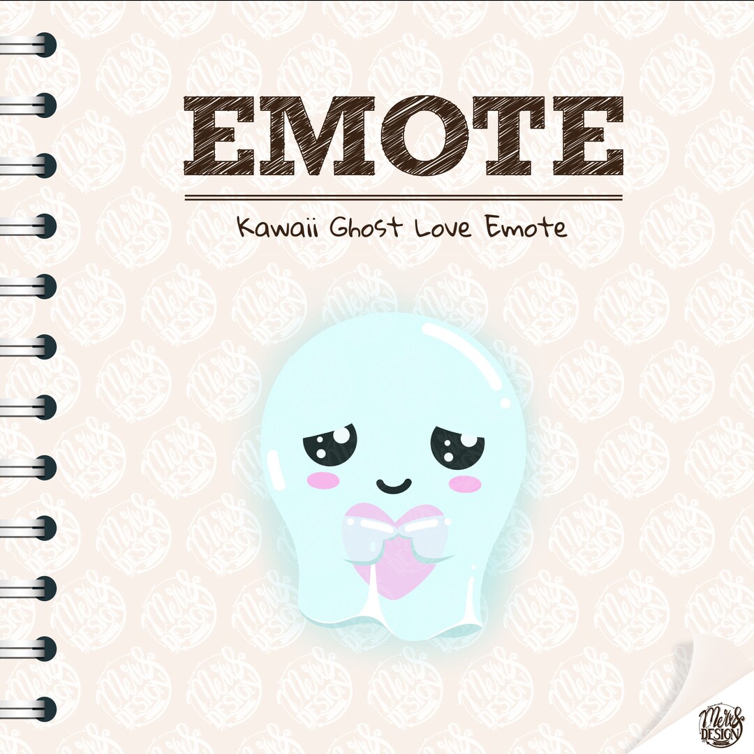 Kawaii Ghost Emote: Cute Ghost Love Emote | Perfect for Twitch ...