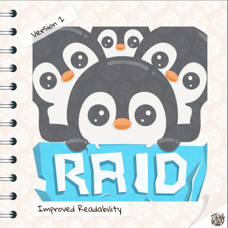 Cute Penguin Raid Emote: 4 Penguins on Ice Block - Etsy