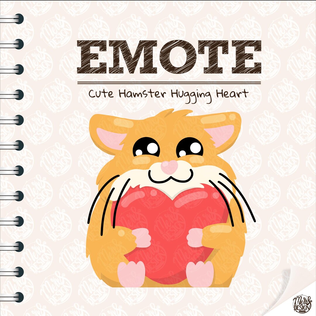 Kawaii Hamster Hugging Heart Emote - Cute Animal Emoji for Twitch ...