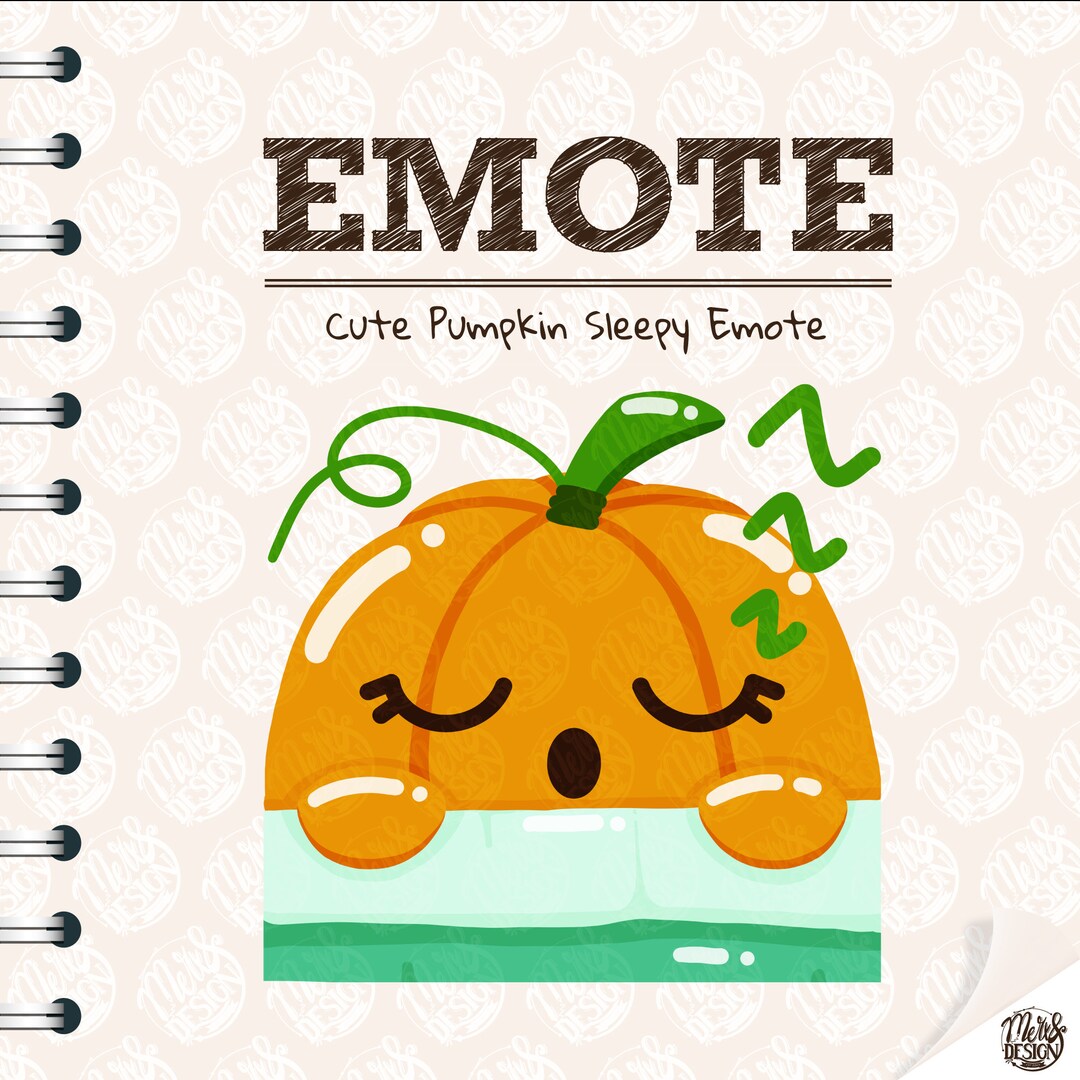 Cute Sleepy Pumpkin Emote | Sleepy Emote | Cute Emote - Etsy