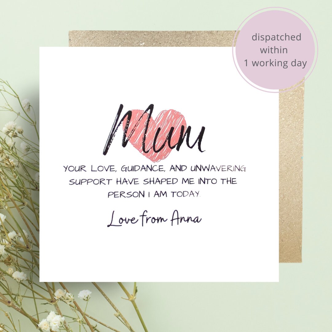 Blessings for Mum Heartfelt Gratitude Mummy Thank You Card to - Etsy