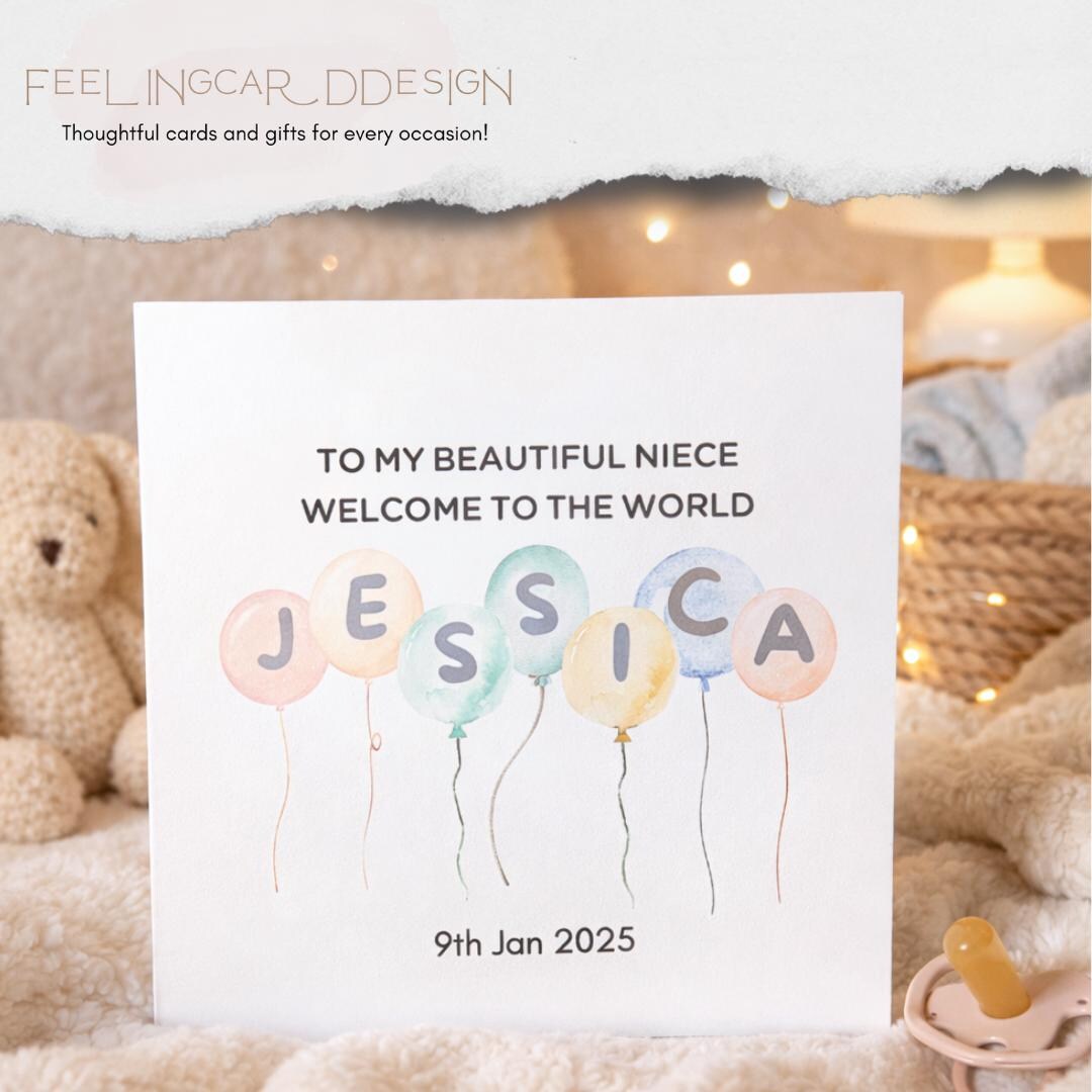 Personalized New Baby Niece Card, Welcome to the World Keepsake - Etsy
