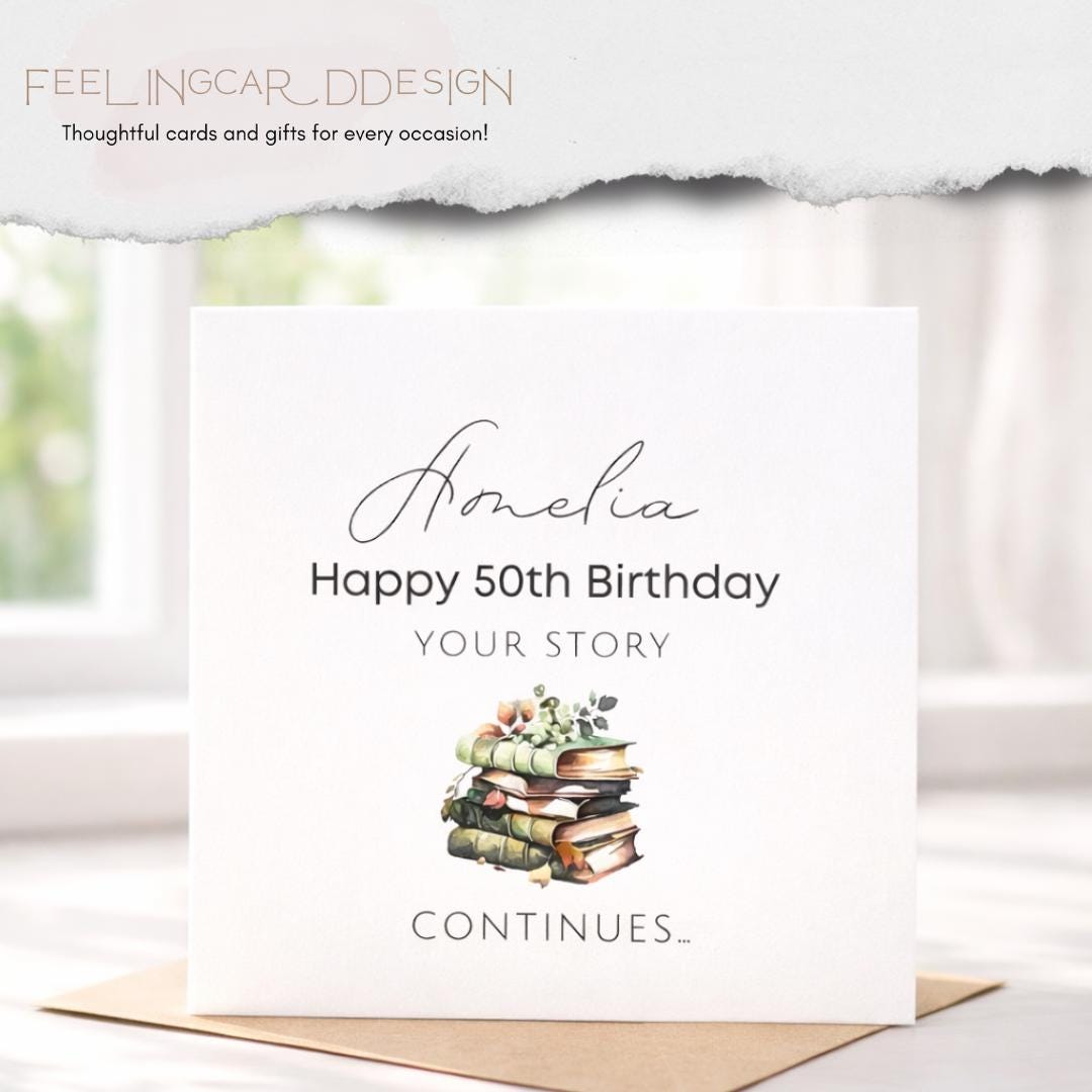 50th Birthday Card – Book Design, Personalized Milestone Gift - Etsy UK