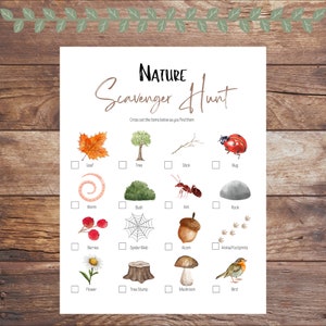 Nature Scavenger Hunt| Printable Scavenger Hunt| Scavenger Hunt for ...