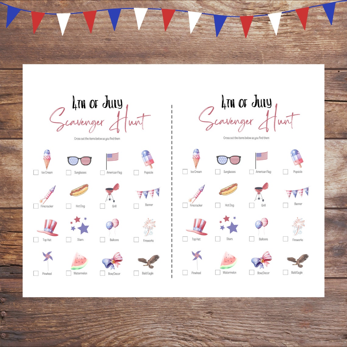 4th of July Scavenger Hunt| Printable Scavenger Hunt| Fourth of July ...
