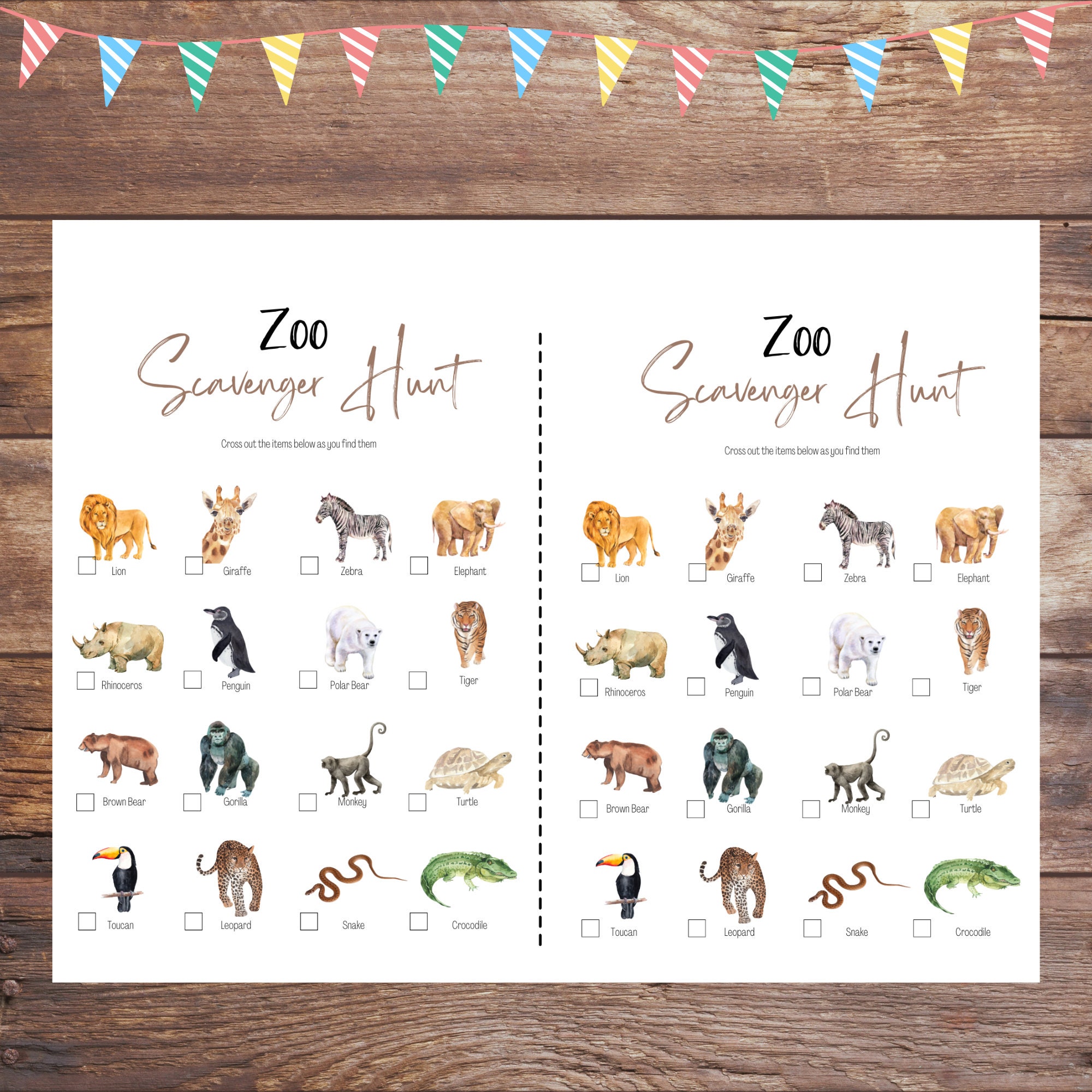 Zoo Scavenger Hunt| Printable Scavenger Hunt| Zoo Activities| Kids ...
