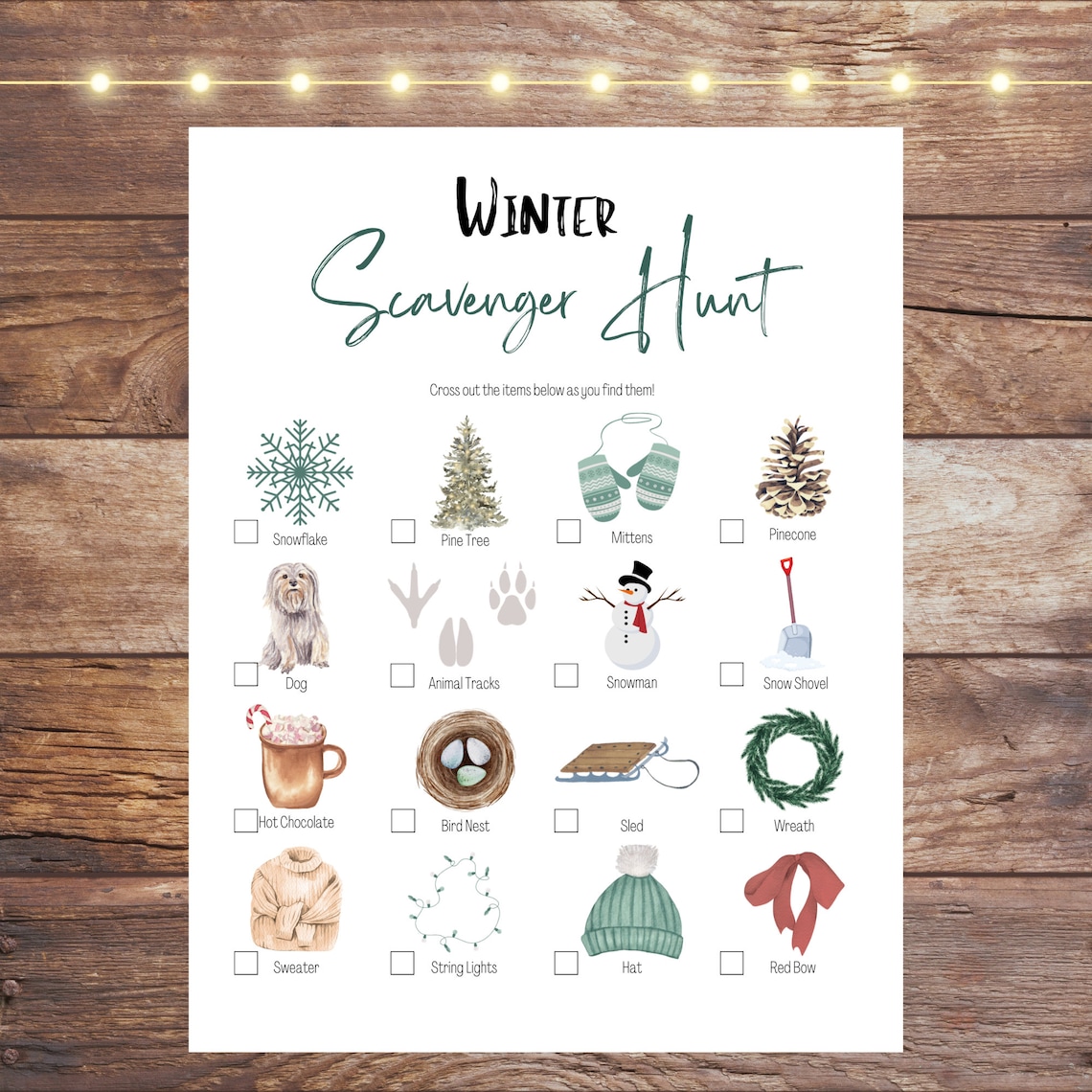 Winter Scavenger Hunt | Printable Scavenger Hunt | Scavenger Hunt for ...