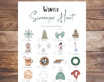Printable Winter Scavenger Hunt for Kids - Etsy