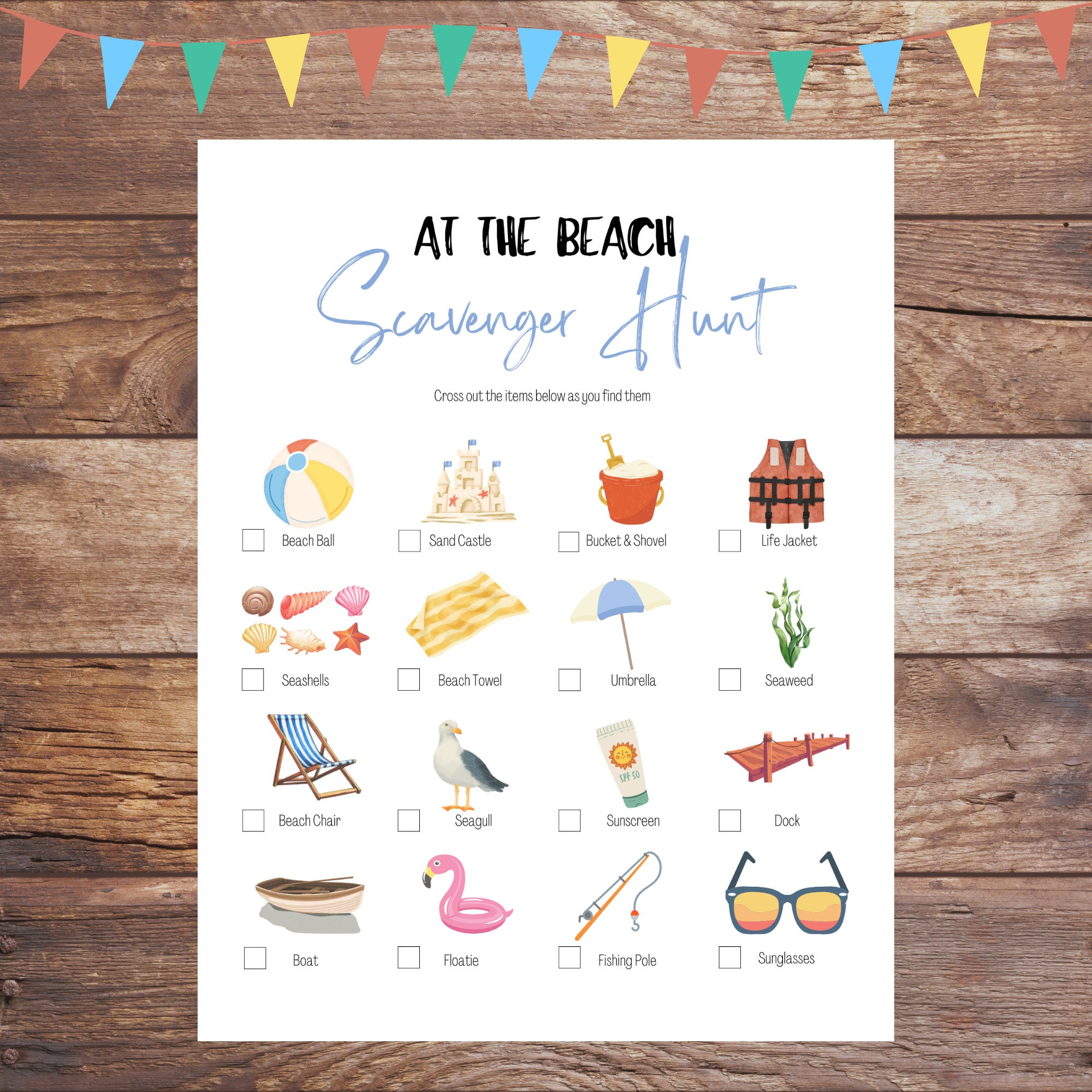 Beach Scavenger Hunt| Printable Scavenger Hunt| Outdoor Activities for ...