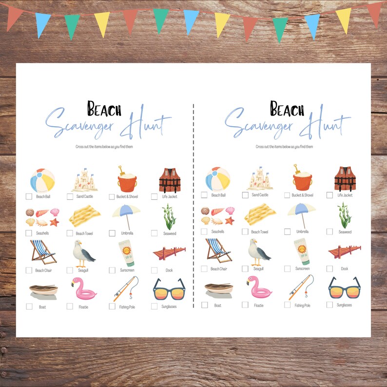 Beach Scavenger Hunt| Printable Scavenger Hunt| Outdoor Activities for ...