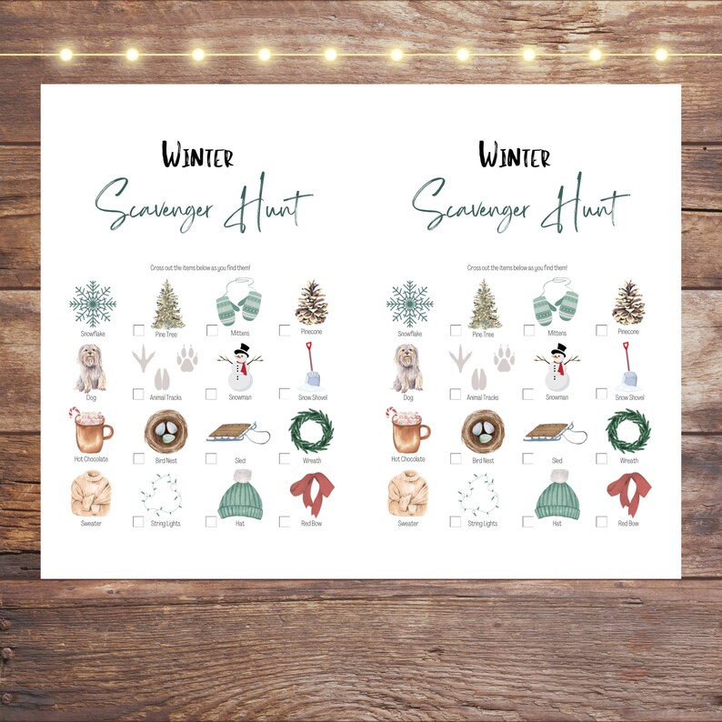 Winter Scavenger Hunt | Printable Scavenger Hunt | Scavenger Hunt for ...