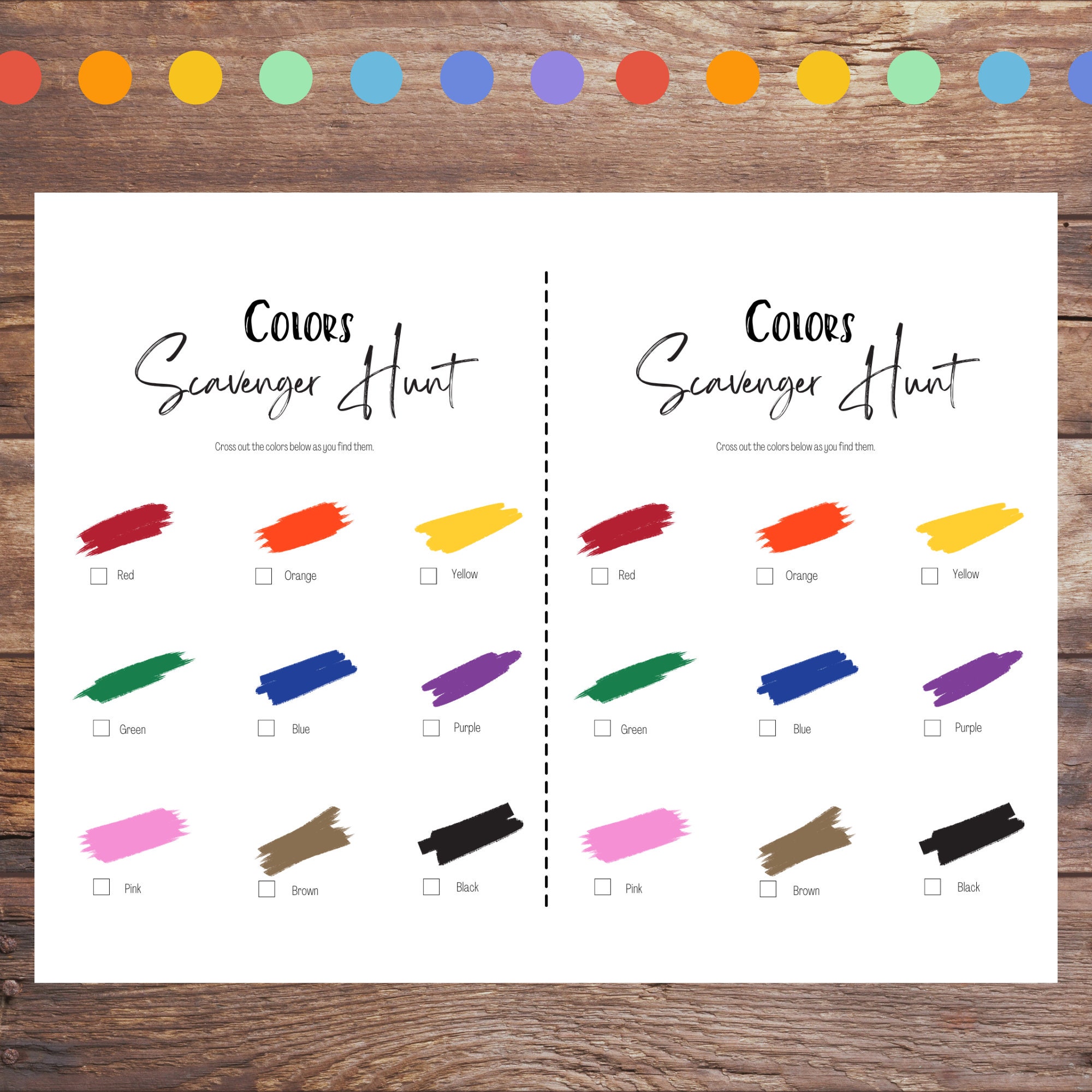 Colors Scavenger Hunt| Printable Scavenger Hunt| Scavenger Hunt for ...