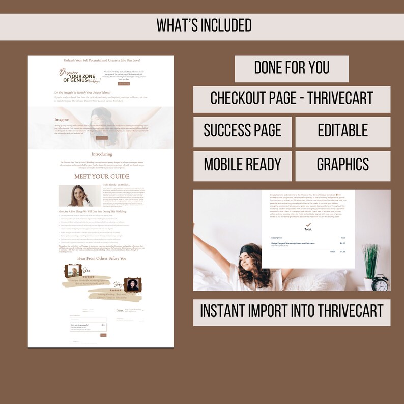Elegant Thrivecart Sales & Success Page Template - Etsy