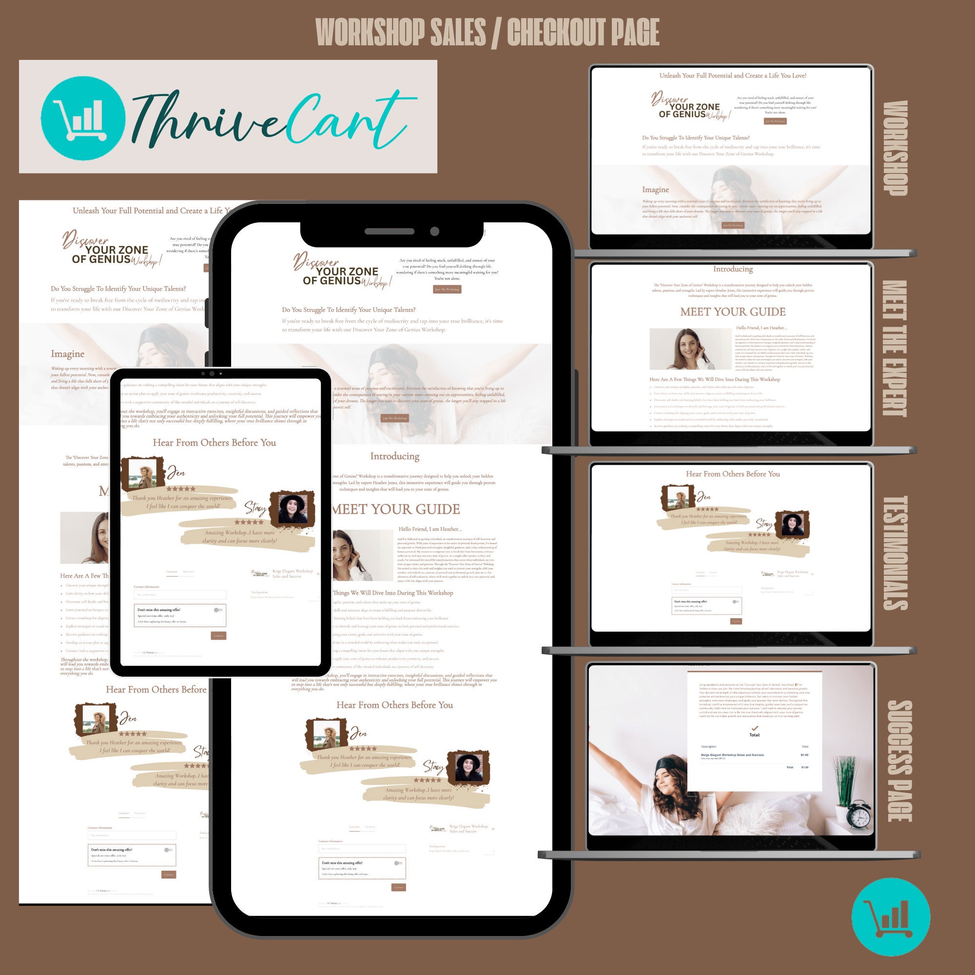 Elegant Thrivecart Sales & Success Page Template - Etsy