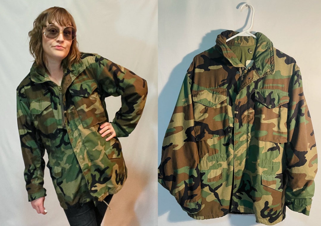 Vintage Camo Army Jacket Size Small Regular 90s Camouflage Military ...
