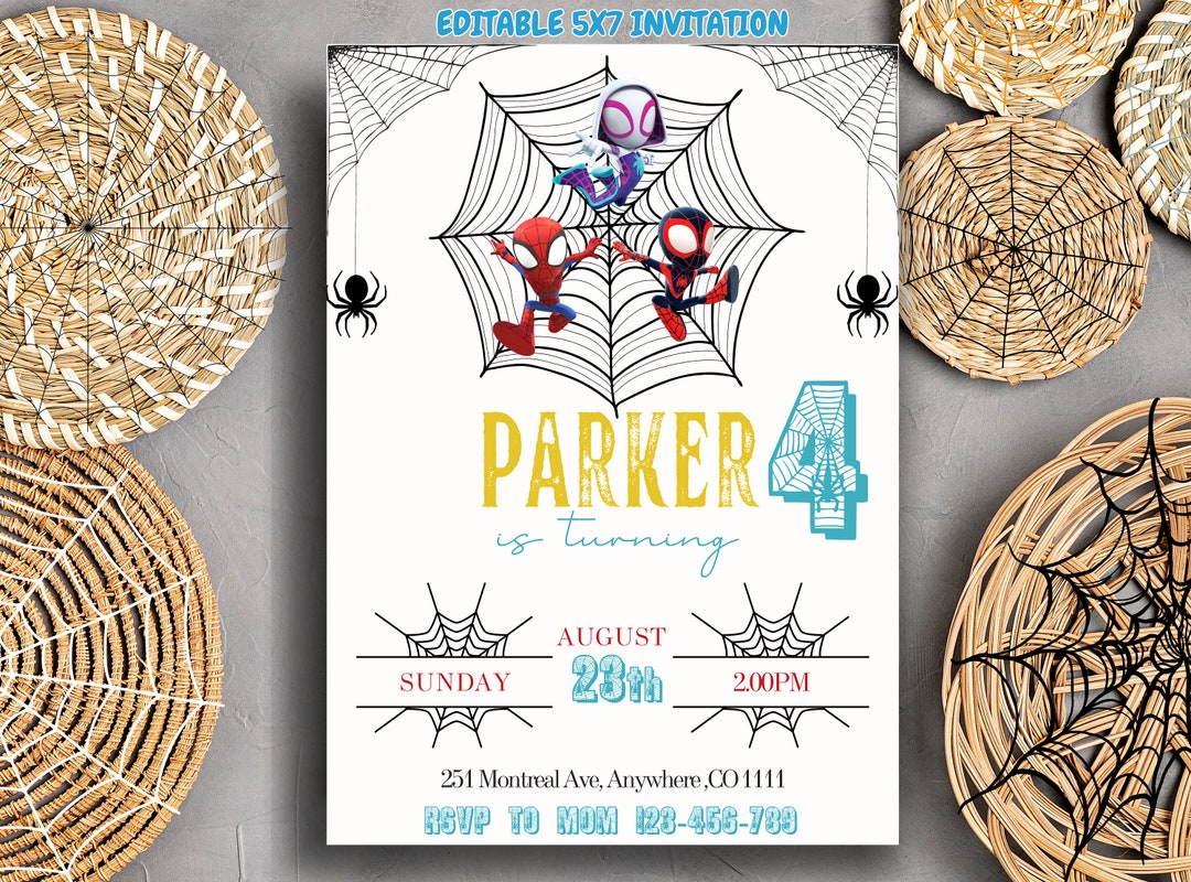 Spidey Invitation Spidey and His Amazing Friends Birthday Party Invite ...