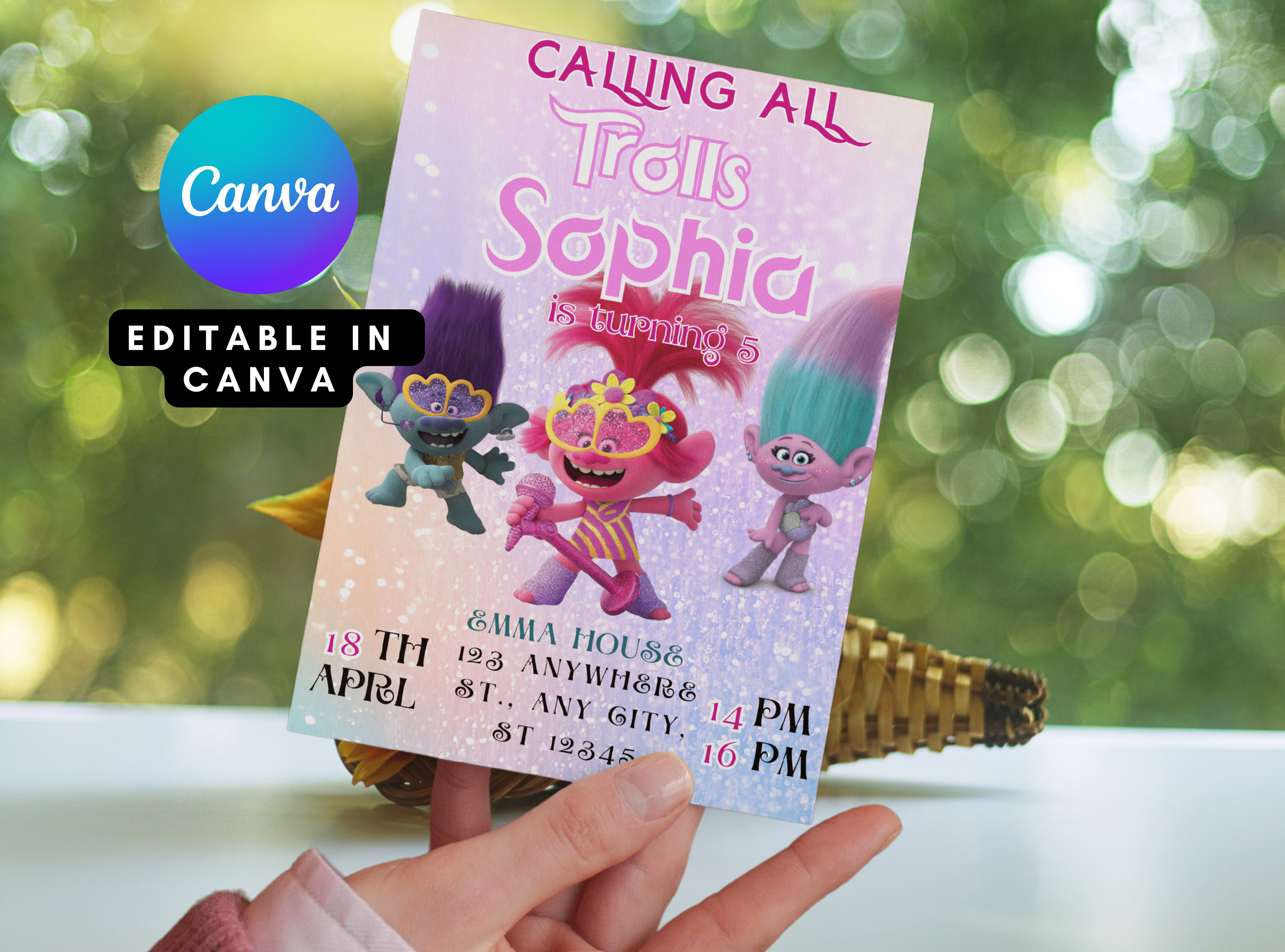 Trolls Invitation, Trolls Birthday Invite Printable, Trolls Craziest ...