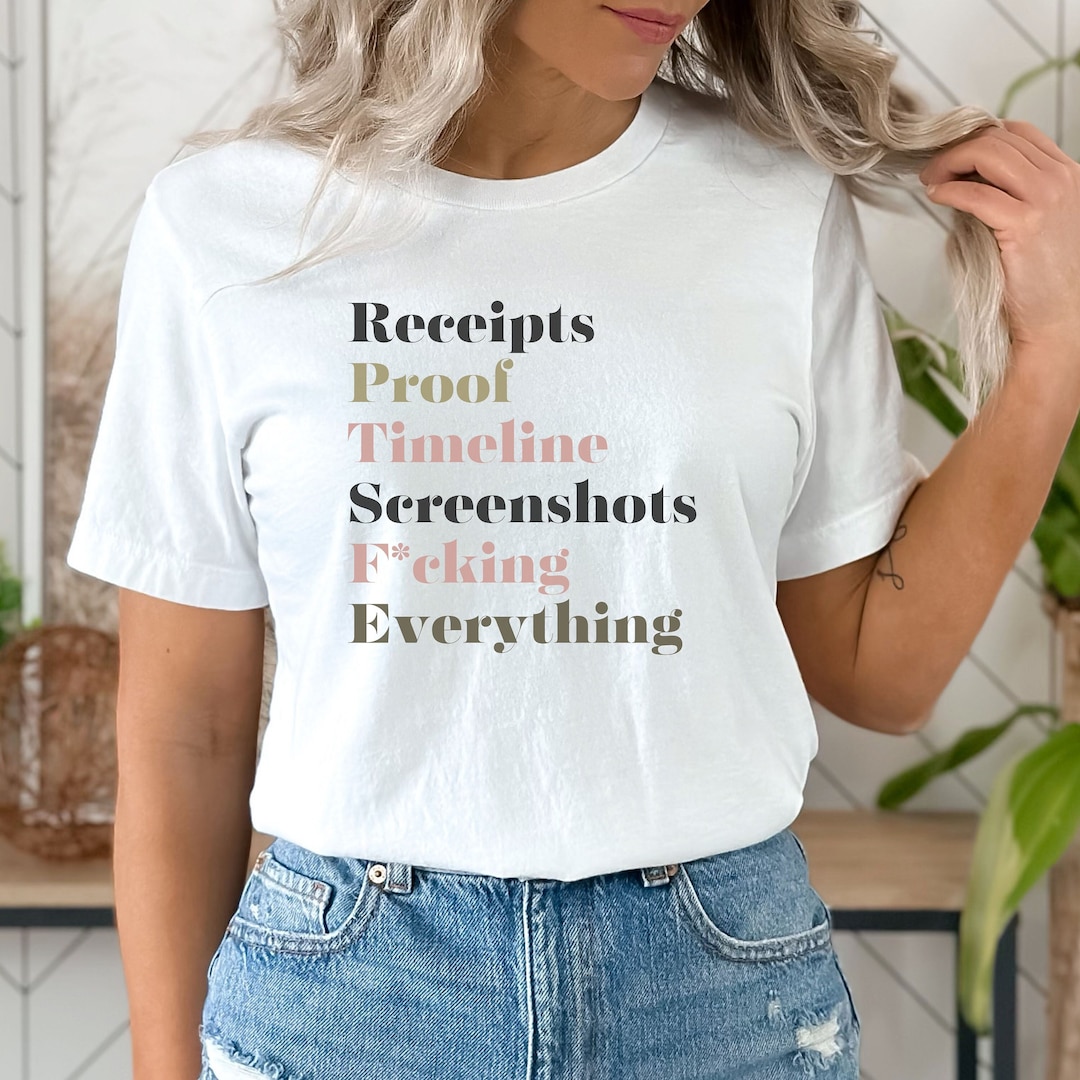 Receipts, Proof, Timeline, RHOSLC T-shirt, Monica Garcia, Bravo, Unisex ...