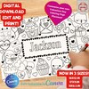 Editable Valentines Day Coloring Valentines Custom Coloring Kids ...