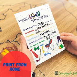 Father's Day Printable Keepsake Father's Day Gift Classroom Father's ...