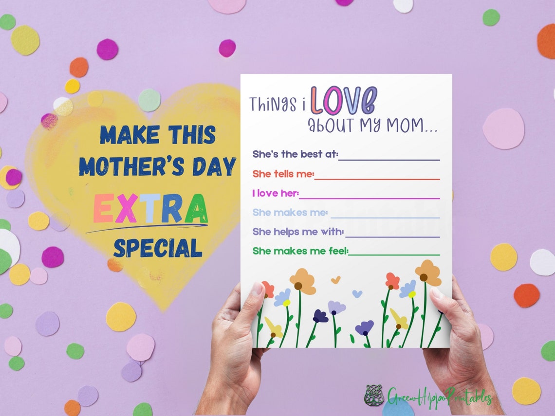 Mother's Day Printable Keepsake, Mother's Day Gift, Classroom Mother's ...