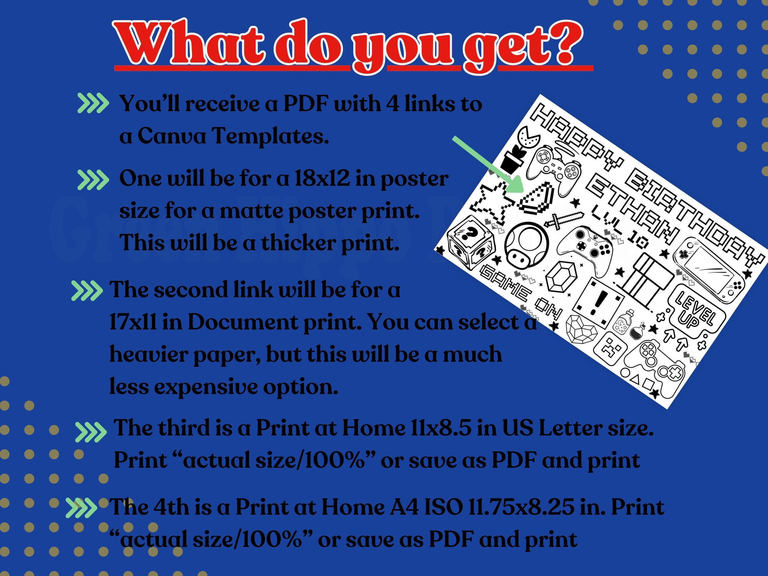 Editable Gaming Birthday Coloring Page Placemats Custom Coloring Mat ...