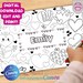 Editable Valentine's Day Coloring Placemat: Kids Activity (digital ...