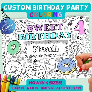 Editable Happy Birthday Coloring Page Printable Coloring Placemat ...