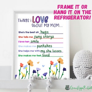 Mother's Day Printable Keepsake, Mother's Day Gift, Classroom Mother's ...