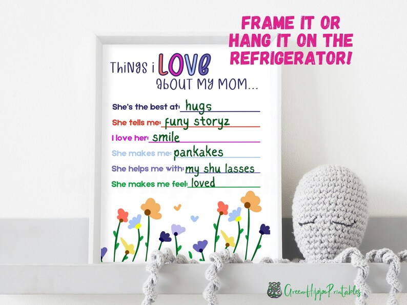 Mother's Day Printable Keepsake, Mother's Day Gift, Classroom Mother's ...