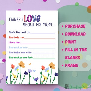 Mother's Day Printable Keepsake, Mother's Day Gift, Classroom Mother's ...