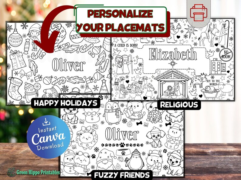 Editable Coloring Christmas Paper Placemats Christmas Activities ...