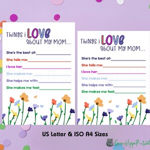 Mother's Day Printable Keepsake, Mother's Day Gift, Classroom Mother's ...