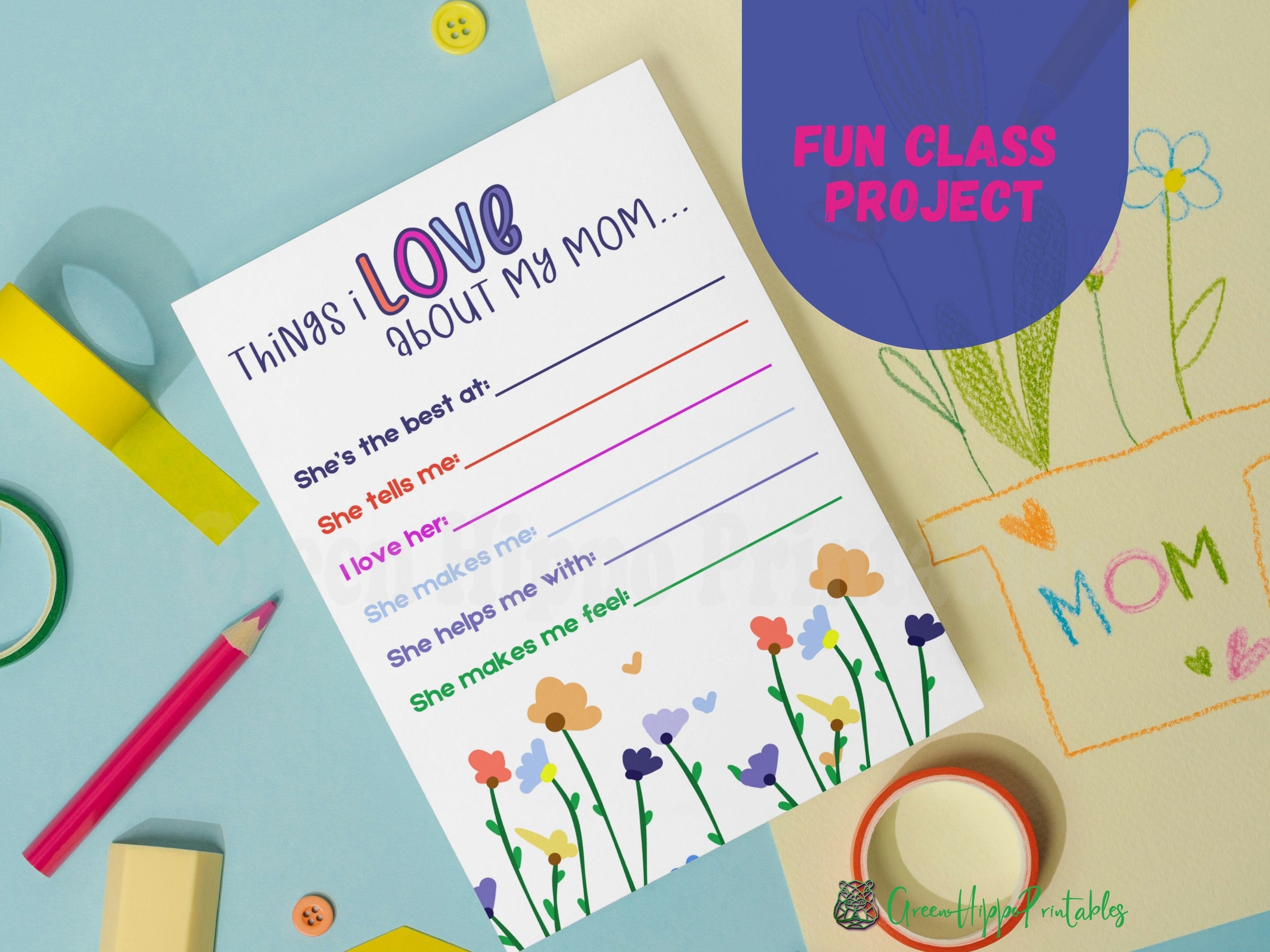 Mother's Day Printable Keepsake, Mother's Day Gift, Classroom Mother's ...