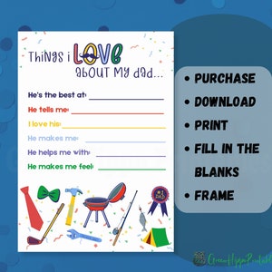Father's Day Printable Keepsake Father's Day Gift Classroom Father's ...