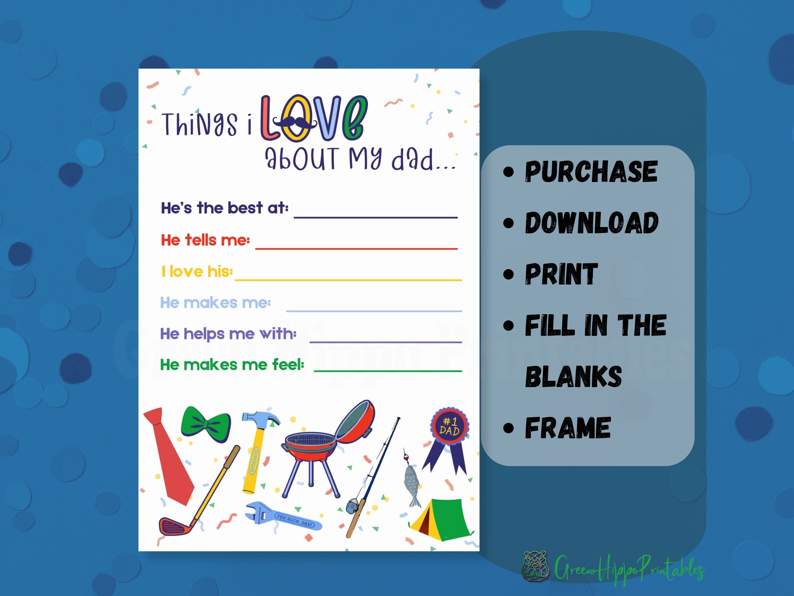 Father's Day Printable Keepsake Father's Day Gift Classroom Father's ...