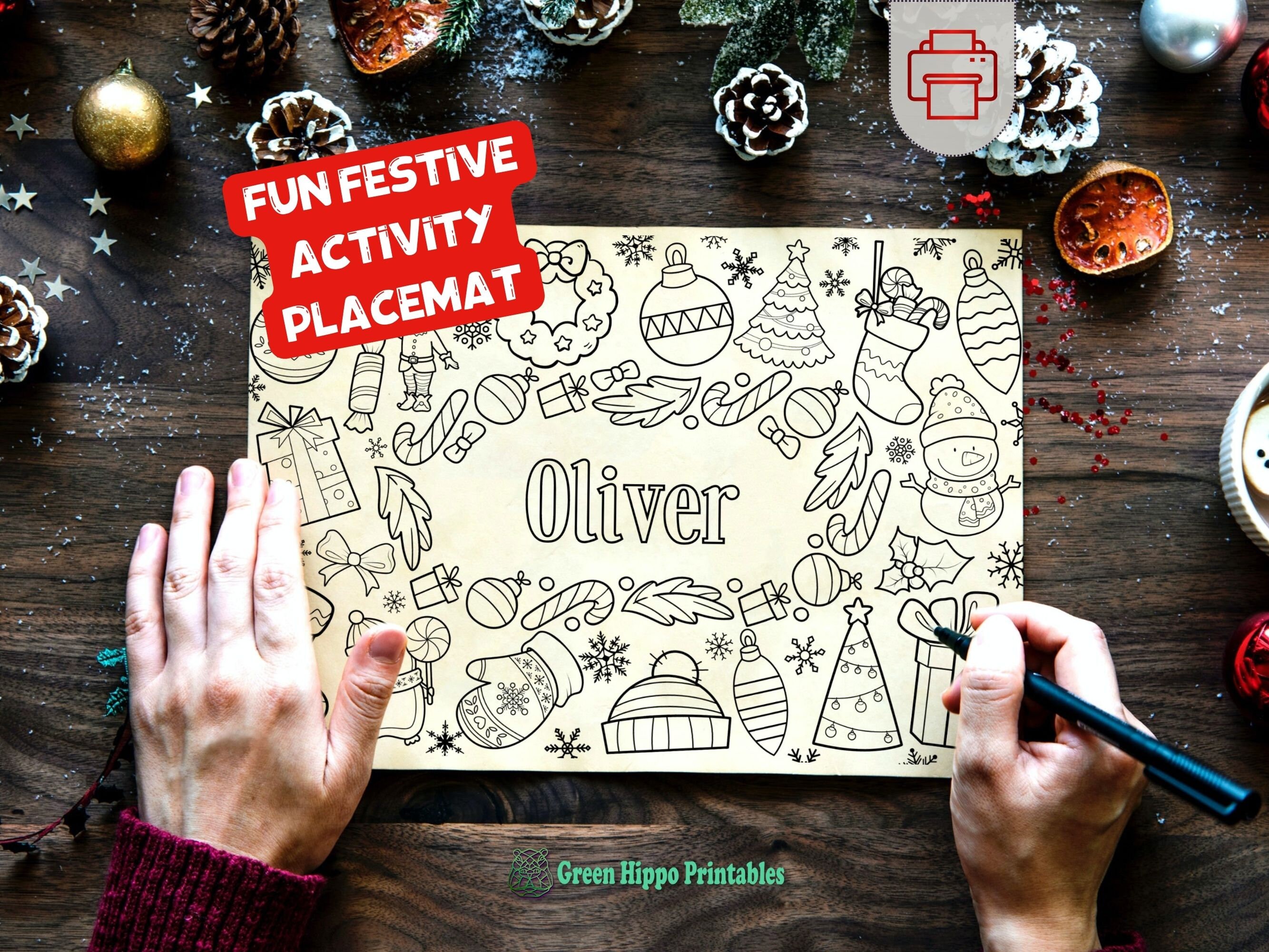 Editable Coloring Christmas Paper Placemats Christmas Activities ...