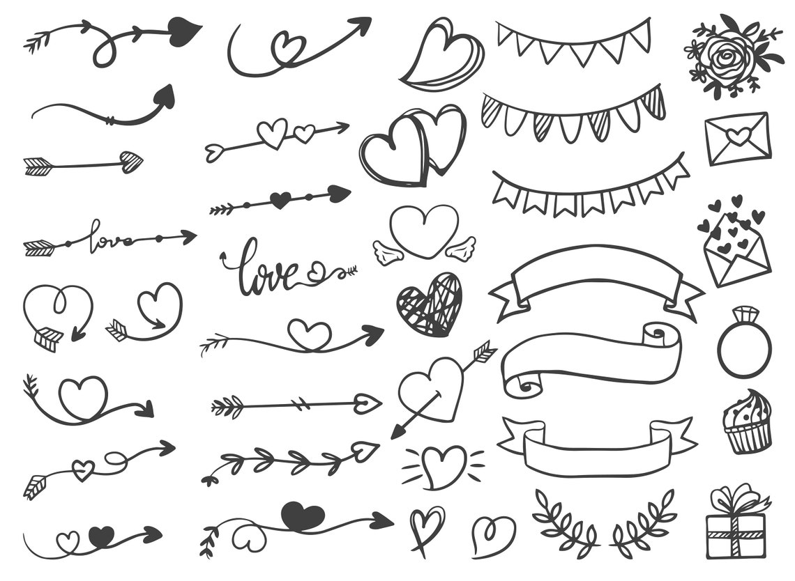 Perfect Hand Drawn Heart Outline JPEG TIFF PNG Files - Etsy