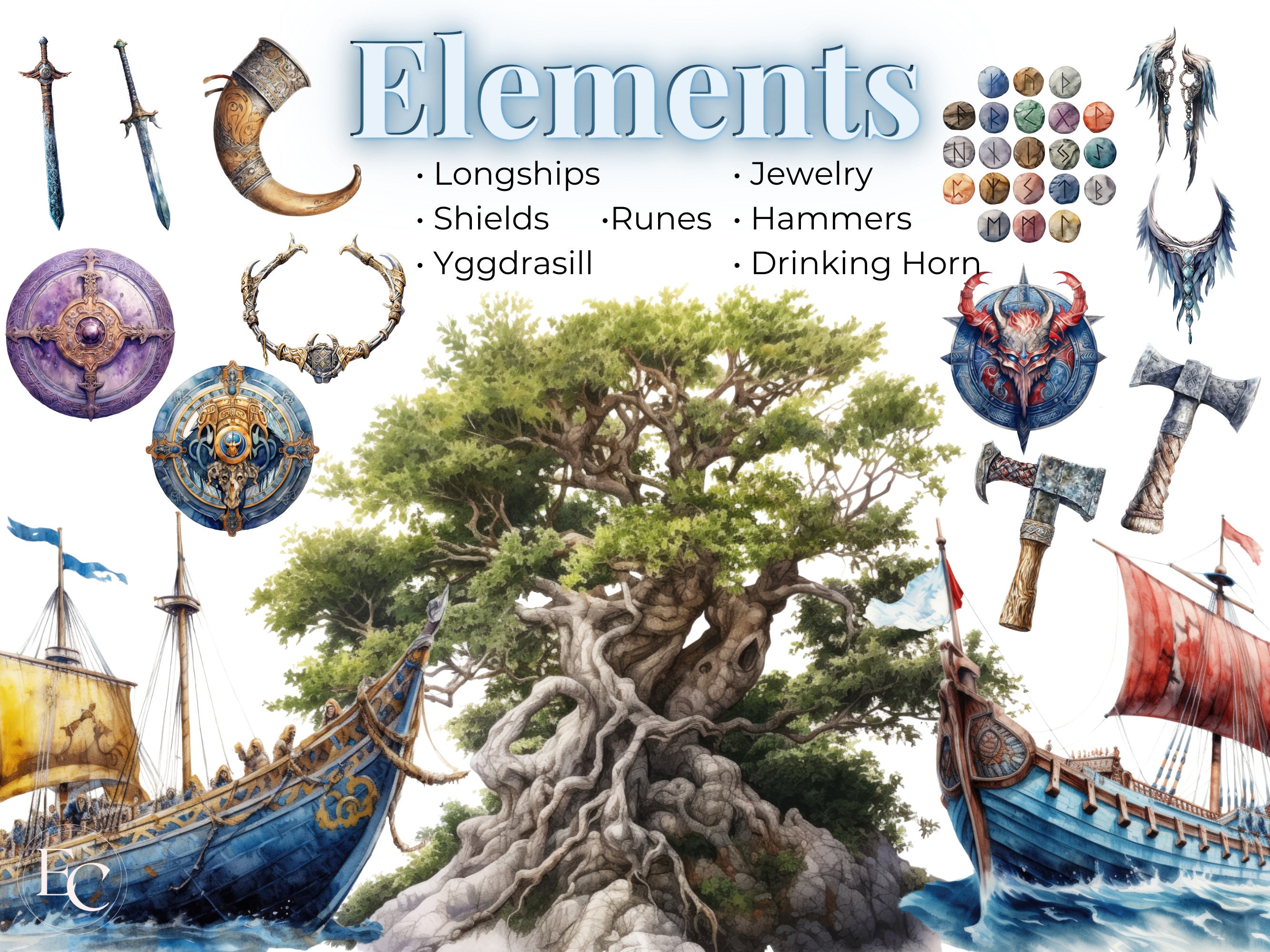 Viking Clip Art PNG, Gods and Monsters Ephemera Scrapbook Planner ...